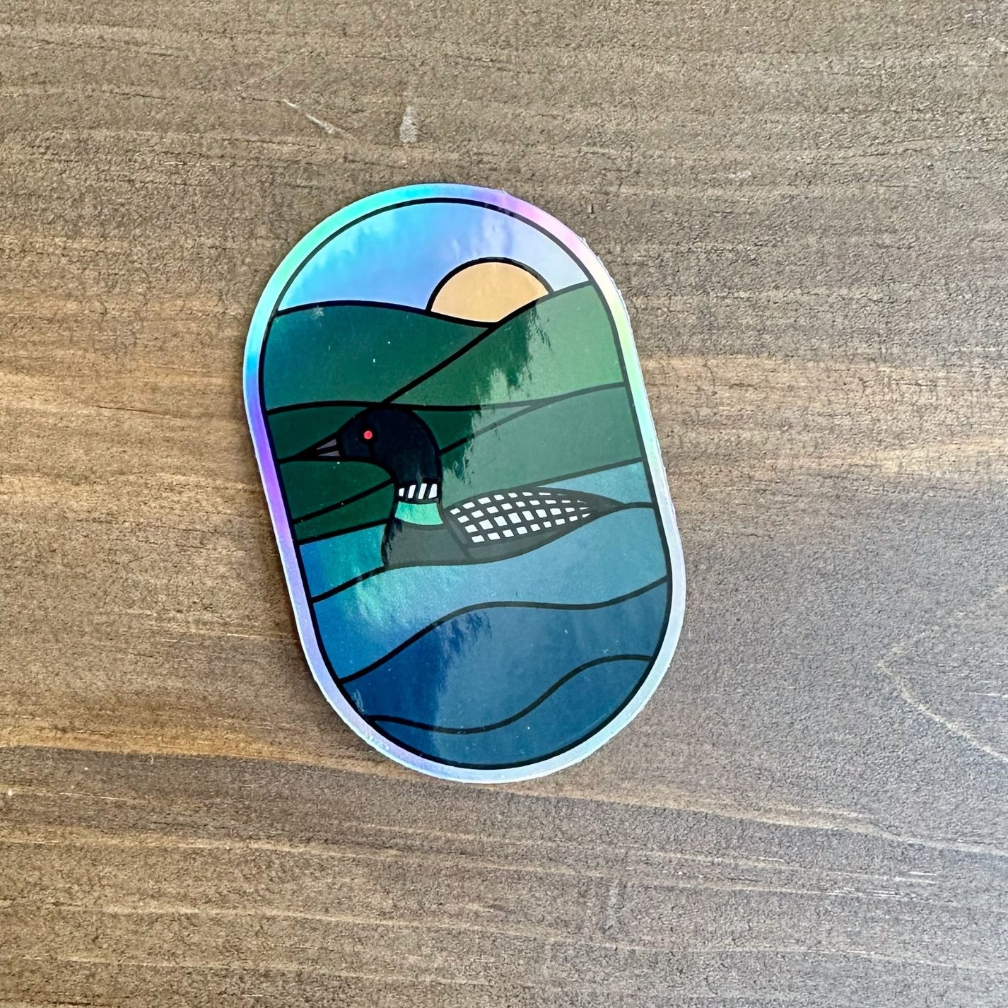 Holographic Loon Sticker – Amber Share Design