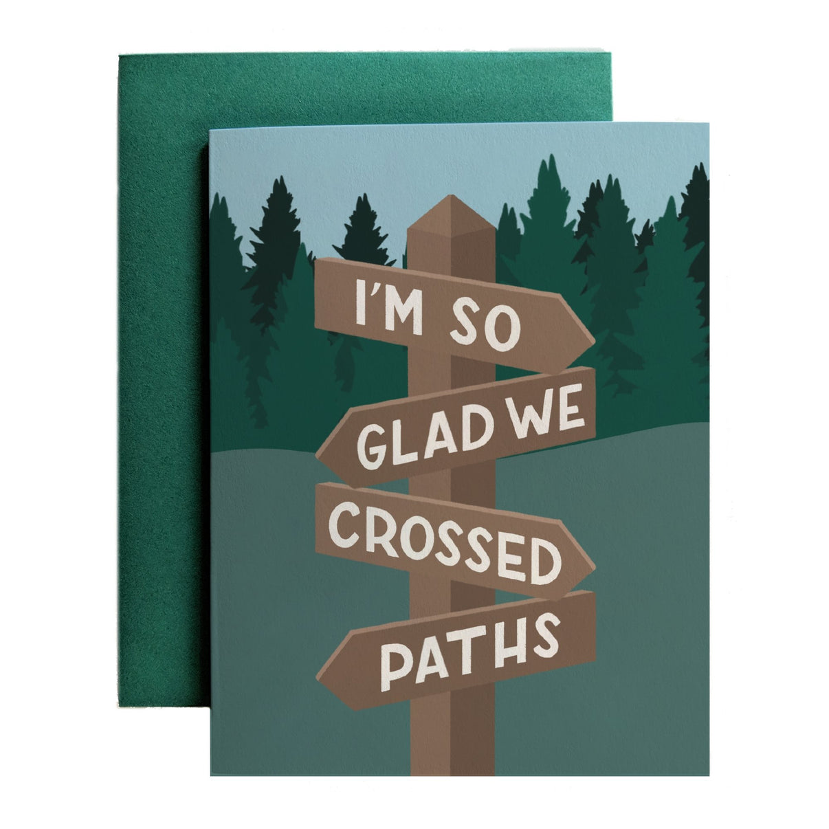 I'm So Glad We Crossed Paths A2 Greeting Card – Amber Share Design